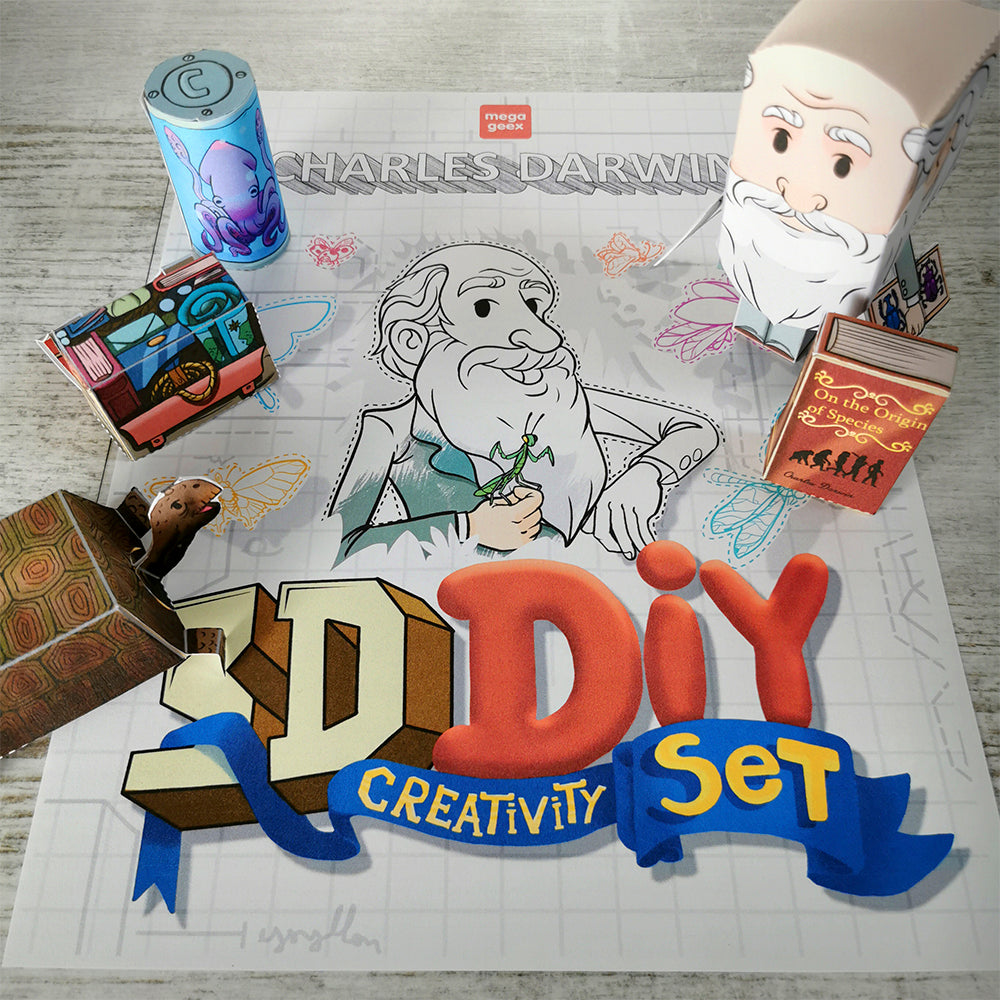 Charles Darwin 3D DIY Mini set {Print-at-Home PDF} – MegaGeex