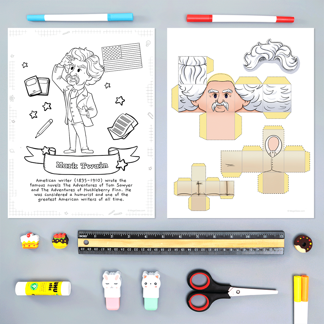 Mark Twain 3D DIY Mini set {Print-at-Home PDF} – MegaGeex