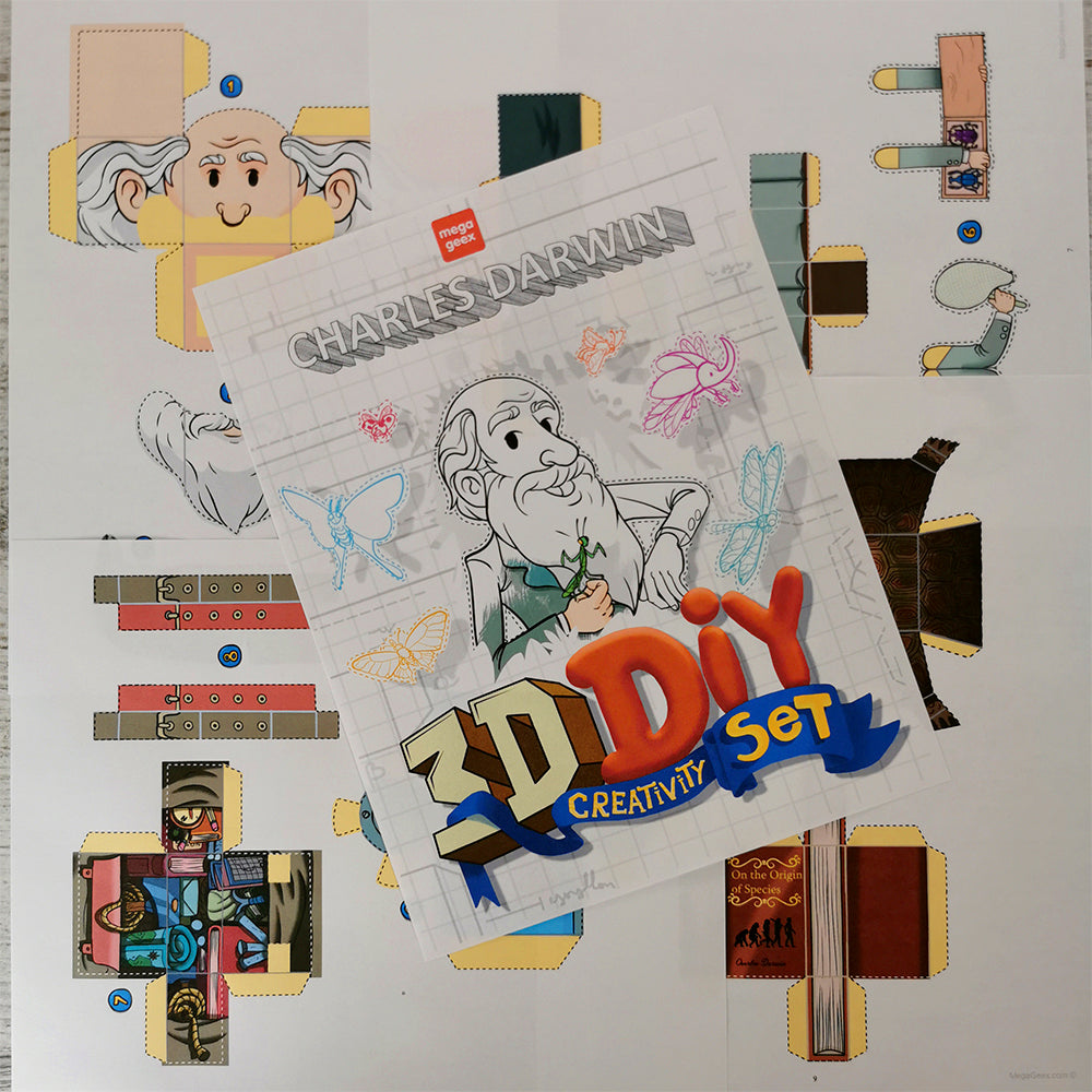 Charles Darwin 3D DIY Mini set {Print-at-Home PDF} – MegaGeex