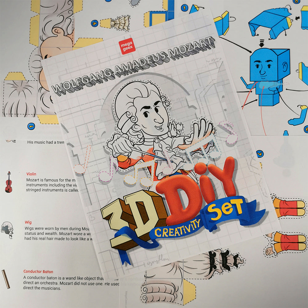 Wolfgang Amadeus Mozart 3D DIY Mini set {Print-at-Home PDF} – MegaGeex