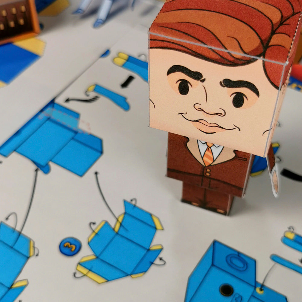 Alan Turing 3D DIY Mini set {Print-at-Home PDF} – MegaGeex