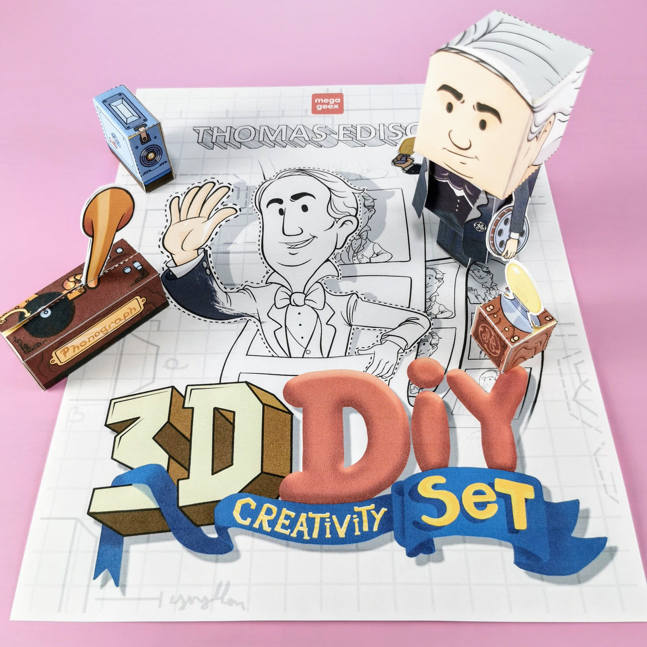 Thomas Edison 3D DIY Mini set {Print-at-Home PDF} – MegaGeex