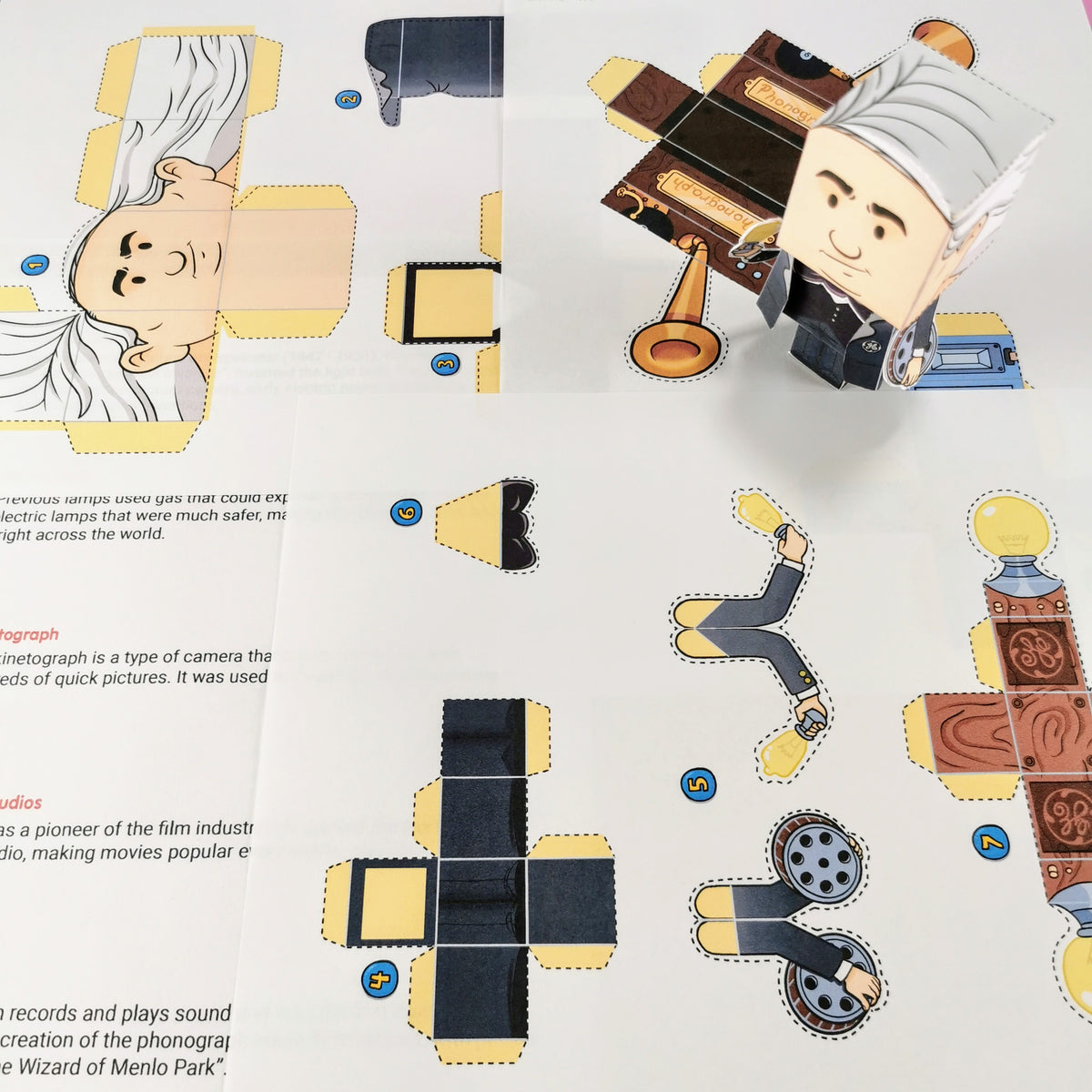Thomas Edison 3D DIY Mini set {Print-at-Home PDF} – MegaGeex