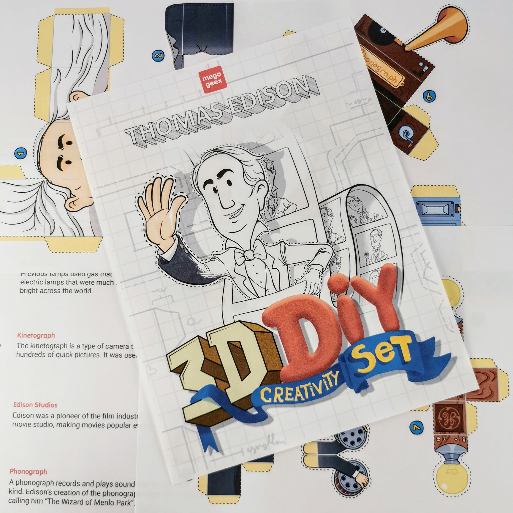 Thomas Edison 3D DIY Mini set {Print-at-Home PDF} – MegaGeex